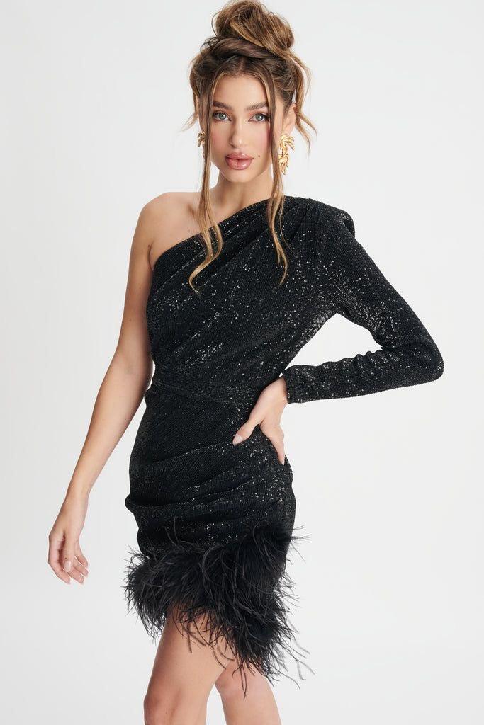 Buy Shimmery One Shoulder Dress for Women Online from London Snitch ...